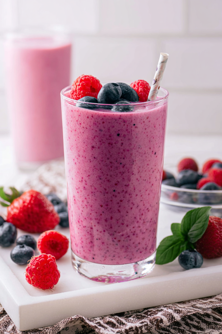 Easy Mixed Berry Smoothie with Yogurt – A Quick & Healthy Breakfast