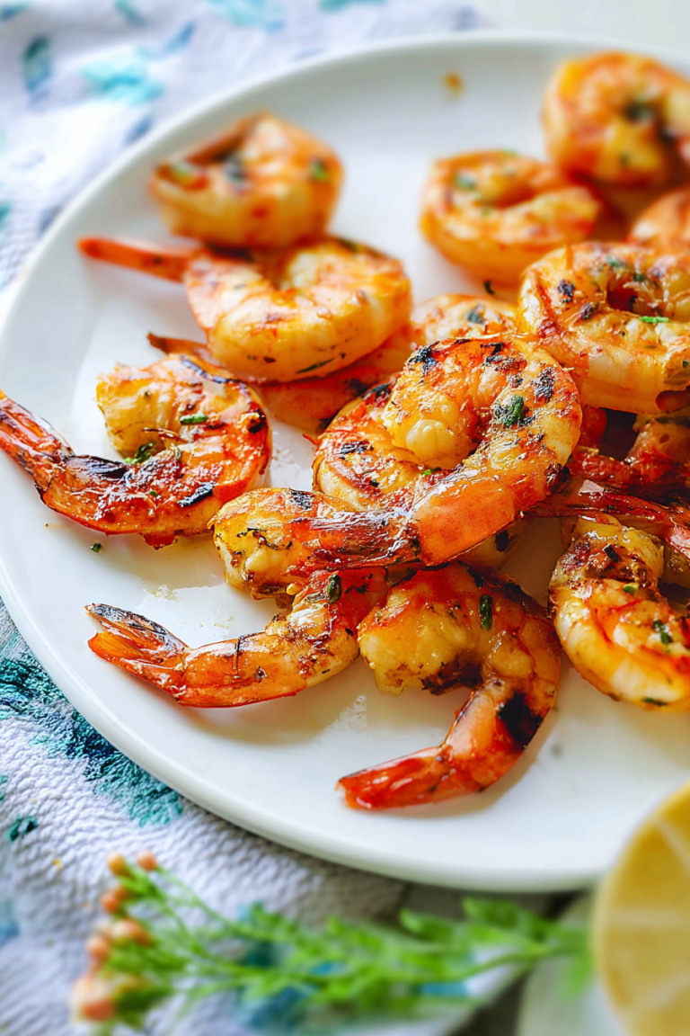 Easy Grilled Shrimp Recipe - Honey Butter Marinade | Savoring Tales
