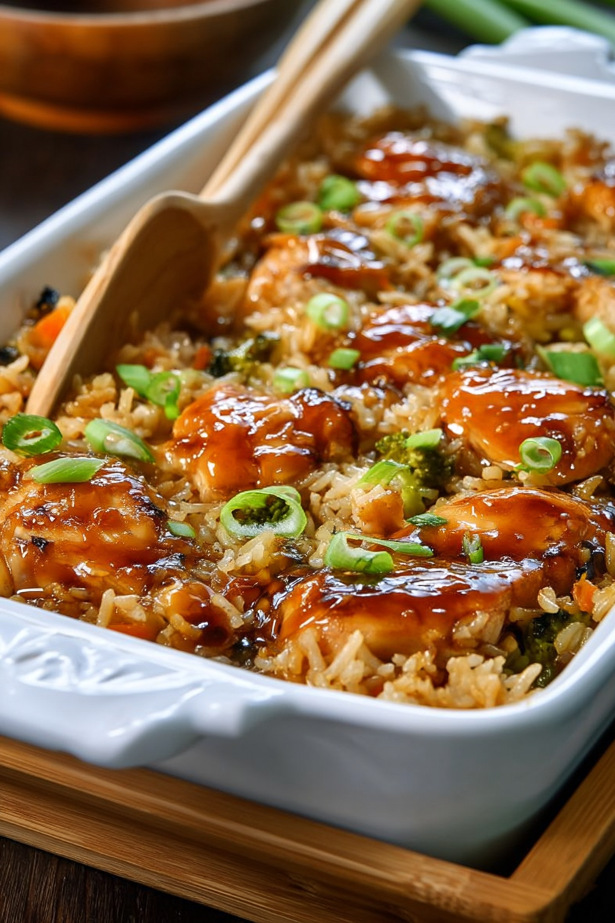 Teriyaki Chicken and Rice Casserole Recipe (Easy!) | Savoring Tales