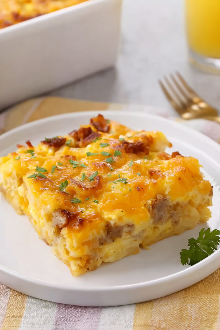 Hash Brown Egg Casserole Recipe | Easy Breakfast Bake | Savoring Tales