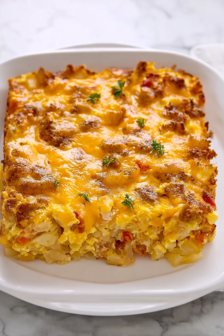 Hash Brown Egg Casserole Recipe | Easy Breakfast Bake | Savoring Tales