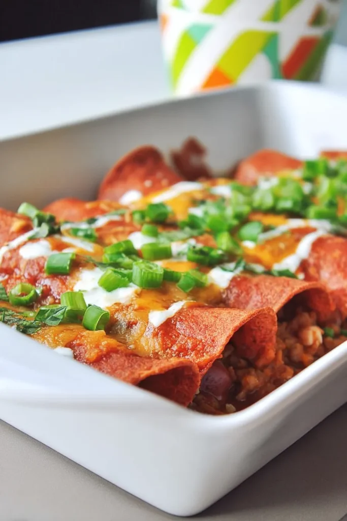 Easy 25-Minute Bean and Cauliflower Rice Enchiladas | Savoring Tales